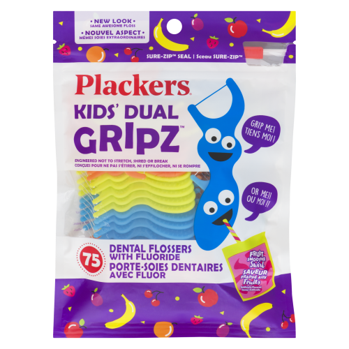 Plackers Kids Dual Gripz 75 Flossers – Roulston's Pharmacy PharmaChoice